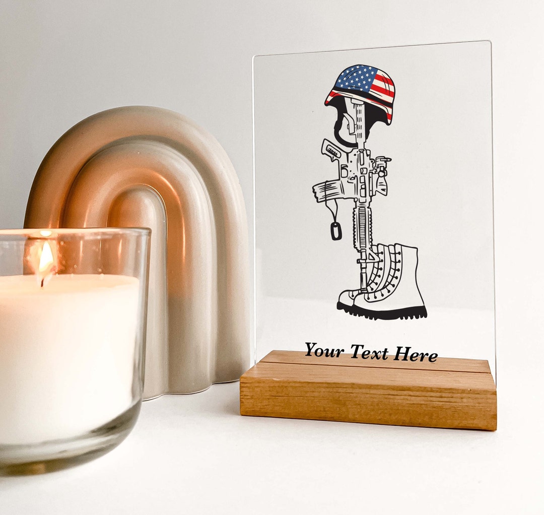 Custom Personalized LED Wood Stand in Loving Memory Condolence ...