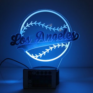 Los Angeles American Baseball Sports Fan Sports Themed Ball Lamp Night ...