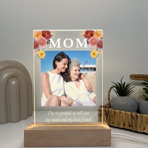 Custom Photo Picture LED Wood Stand Bright Flowers Sign Light up Lamp ...