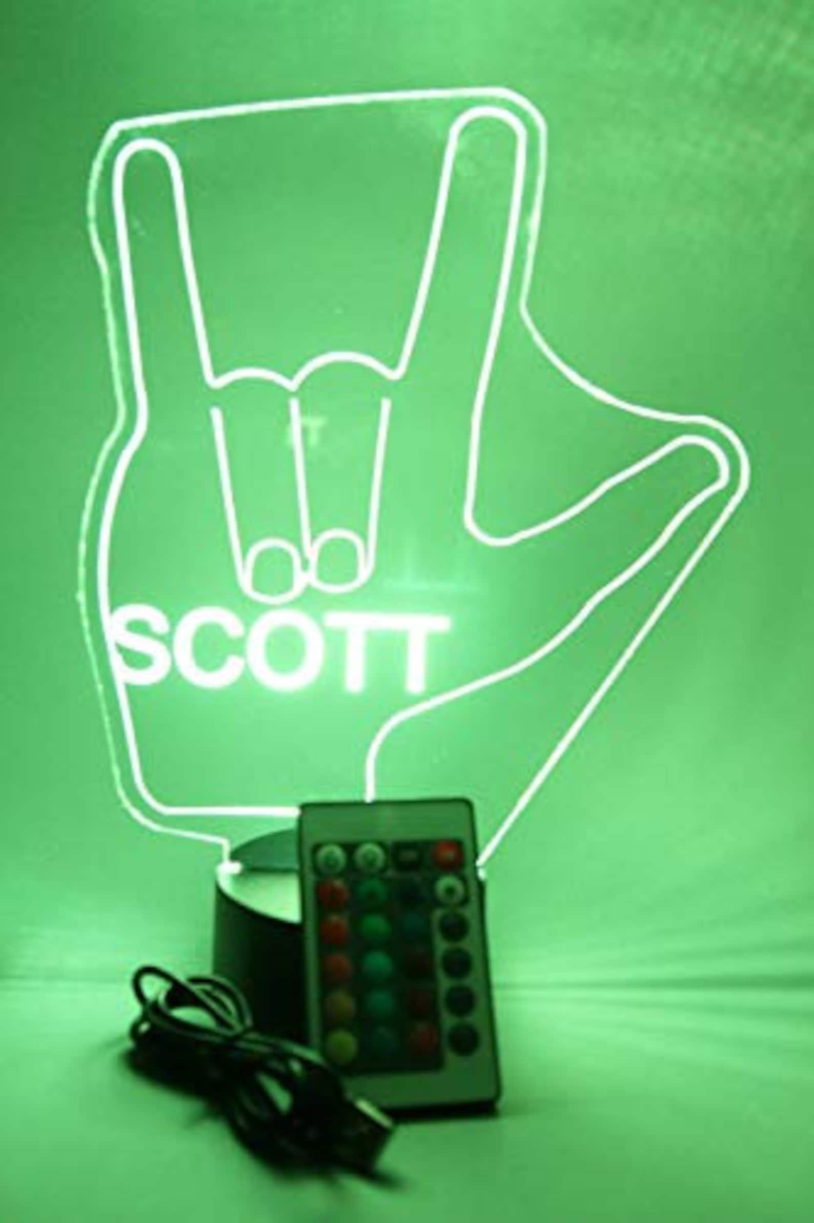 I Love You Hand Sign Language Night Light Up Table Desk Lamp | Etsy