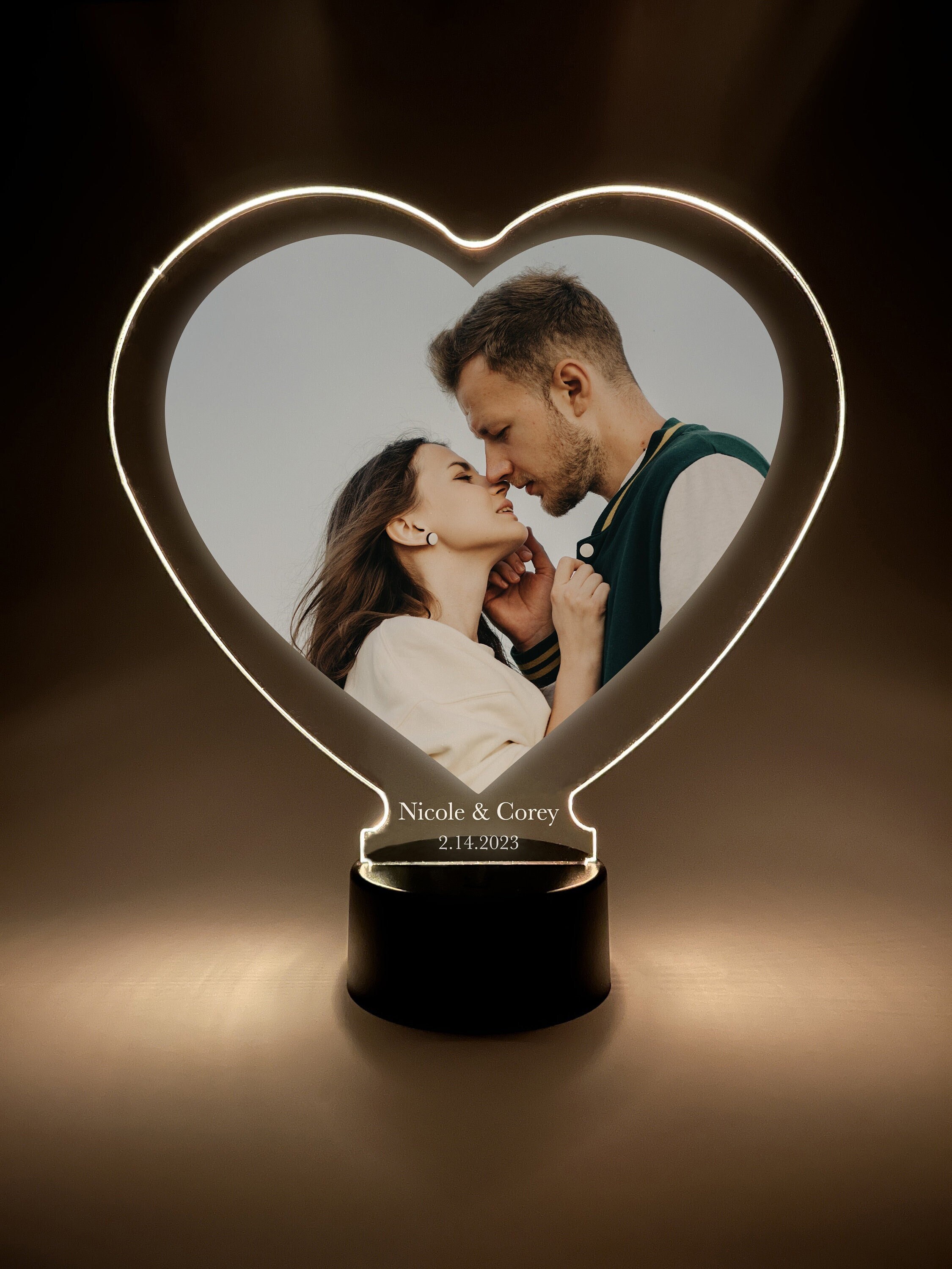 Create Your Own Custom Romantic Couple Personalize Light up LED Photo ...