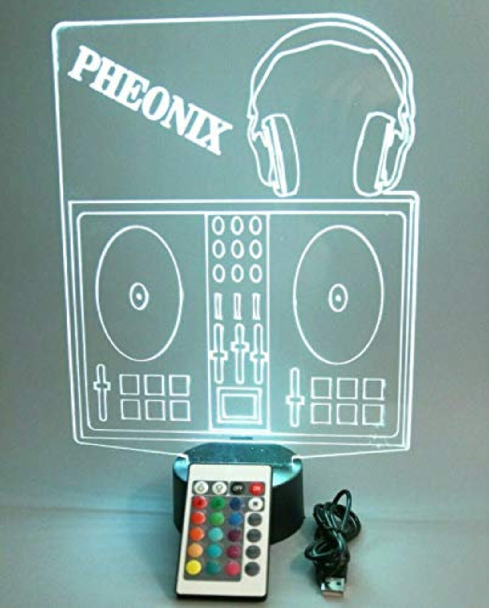 MC DJ Microphone Music Mixes Headphone Sound Board Night Light - Etsy