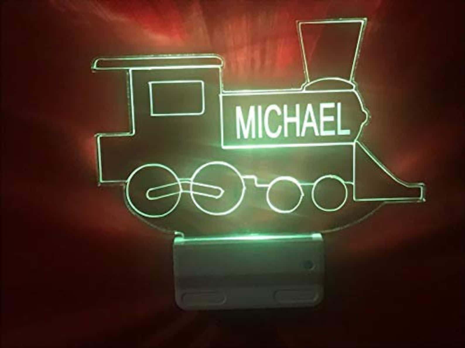 Train Night Light Multi Color Personalized LED Wall Plug-in | Etsy