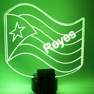 Puerto Rico PR Flag Night Light up Table Desk Lamp LED Personalized ...