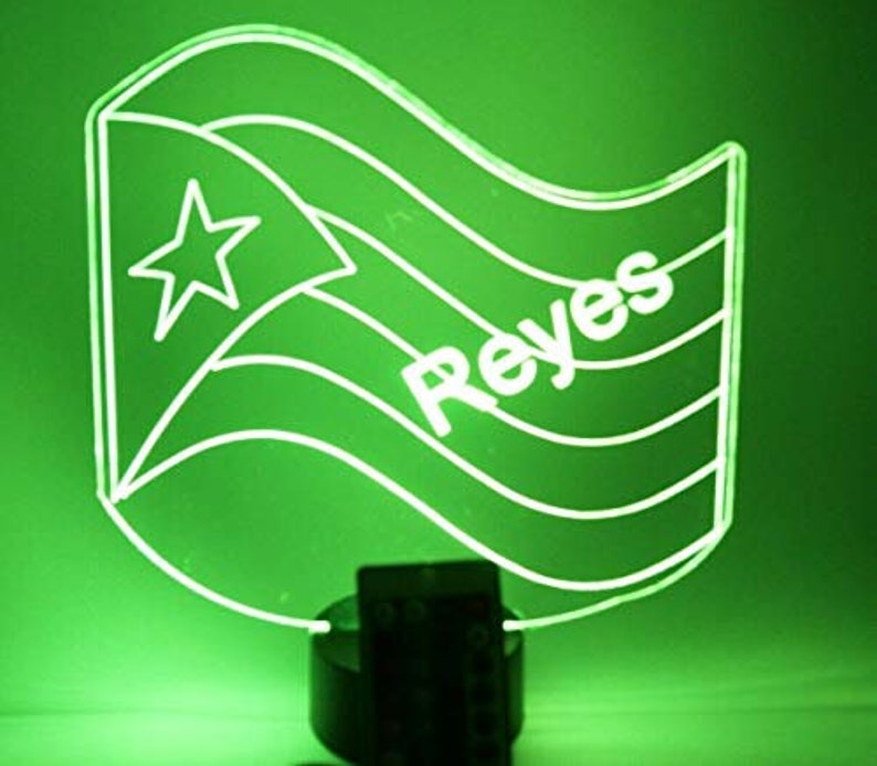 Puerto Rico PR Flag Night Light up Table Desk Lamp LED | Etsy