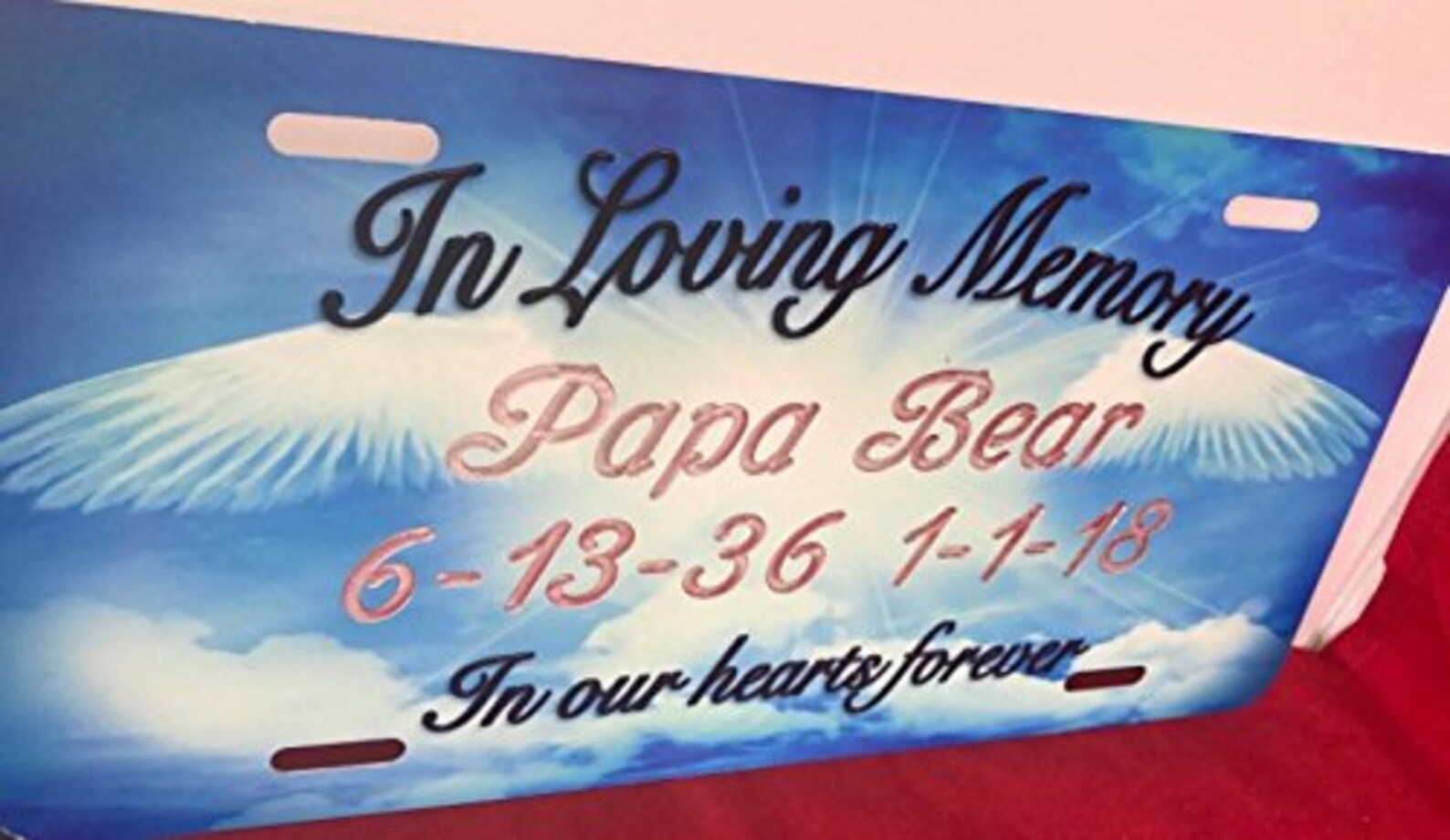 In Loving Memory R.I.P Personalized Custom License Vanity - Etsy