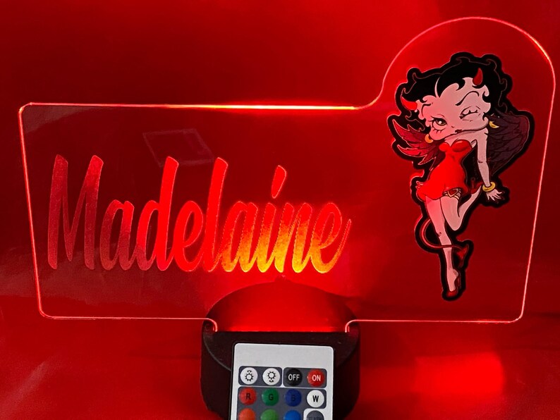 Betty Boop Night Light up Table Desk Lamp LED Personalized | Etsy