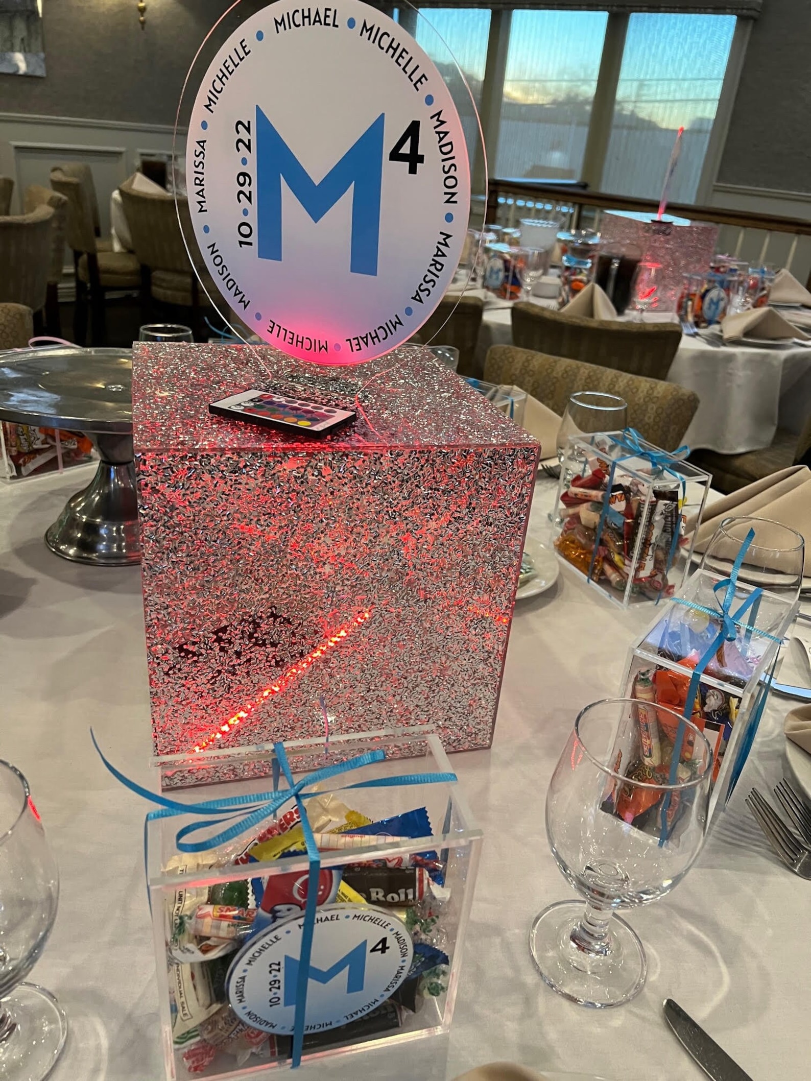 Shimmering Light up Personalized Custom Party Box Table - Etsy