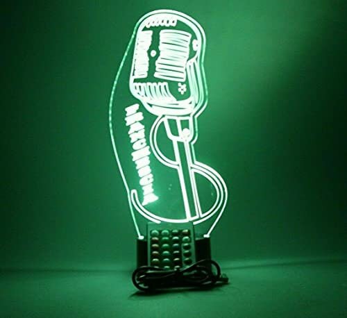 MC DJ Microphone Music Sing Night Light up Table Desk Lamp LED ...