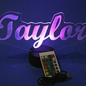 Script Cursive Custom Shape Any Name Made to Order Room Night Light up ...