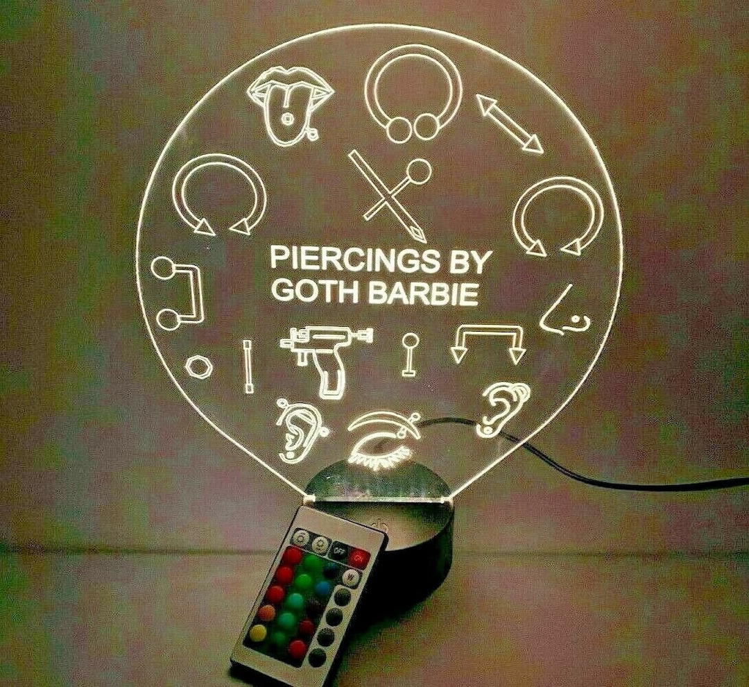 Body Piercing Jewelry Piercer Artist Shop Studio Night Light up ...