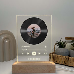Personalized Picture Song Vinyl Record Night Light LED Valentines Day ...
