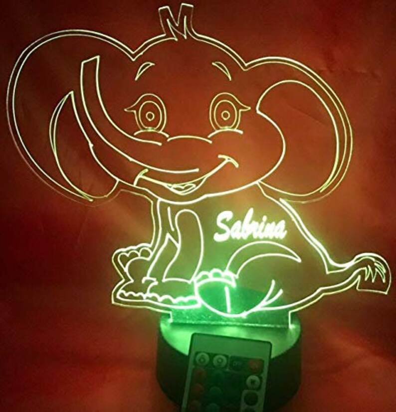 Baby Elephant Animal Night Light Up Table Desk Lamp LED | Etsy