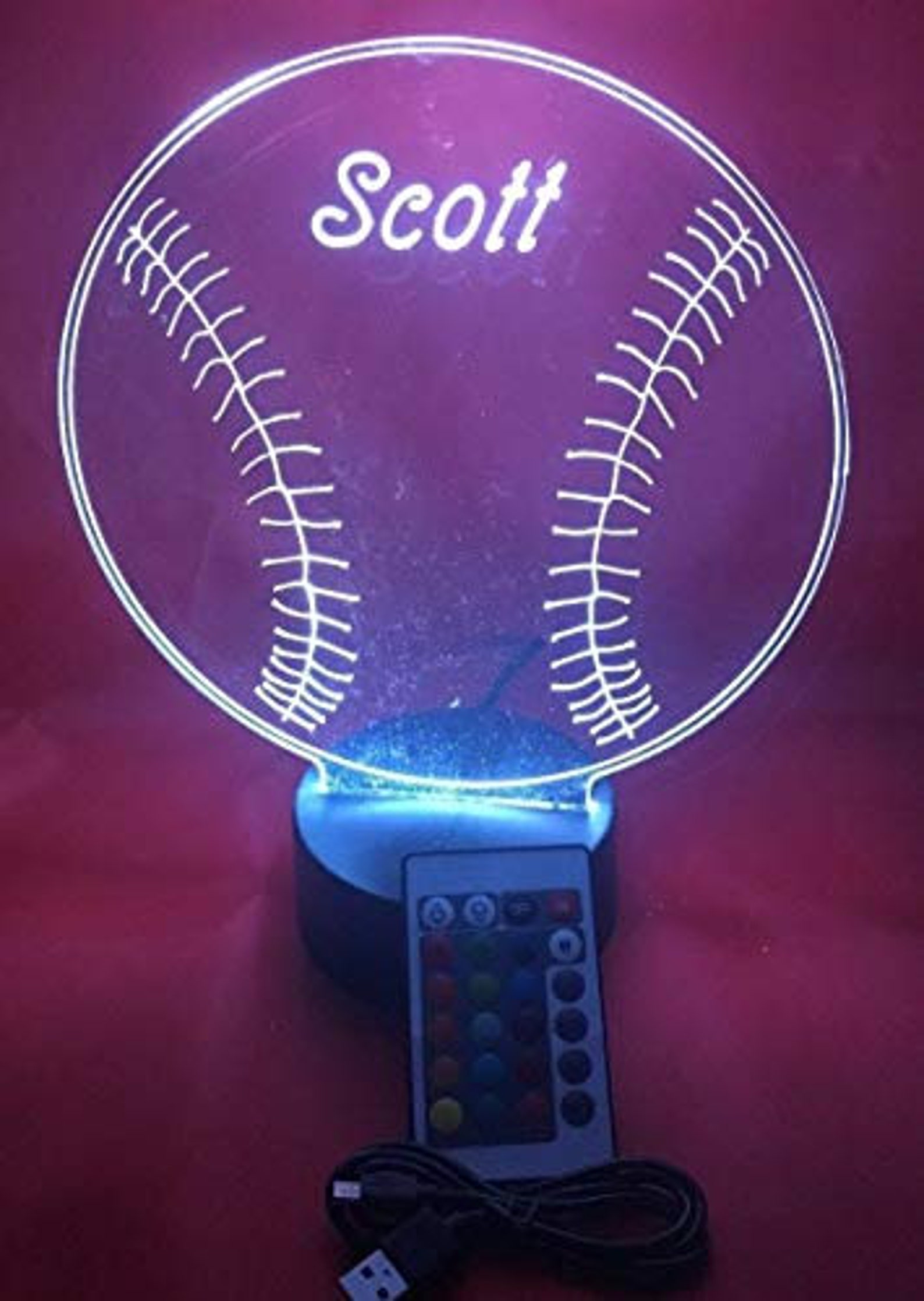 Softball Diamond Ball Sports Night Light up Table Desk Lamp - Etsy