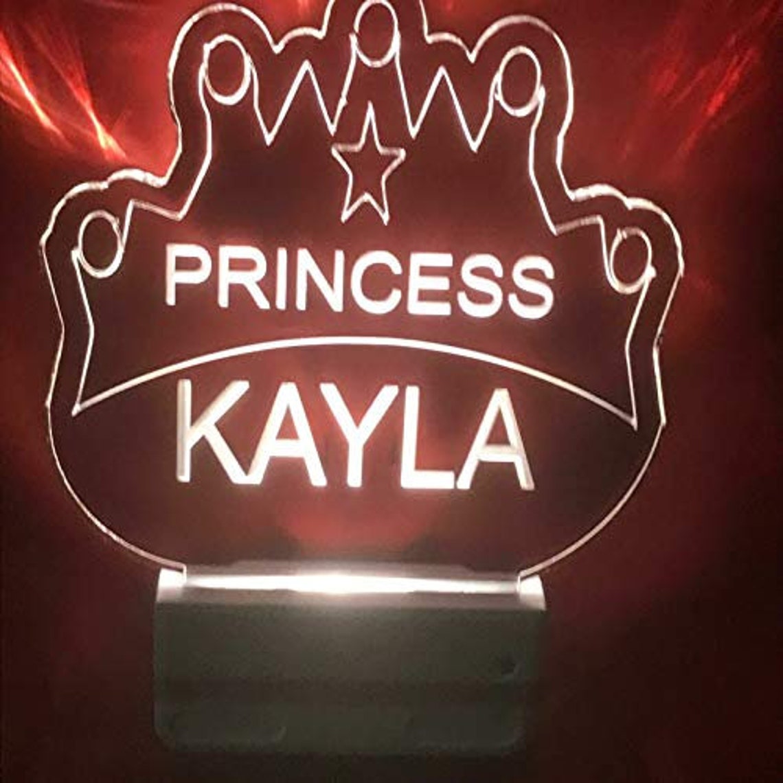 Princess Crown Night Light Multi Color Personalized LED Wall | Etsy