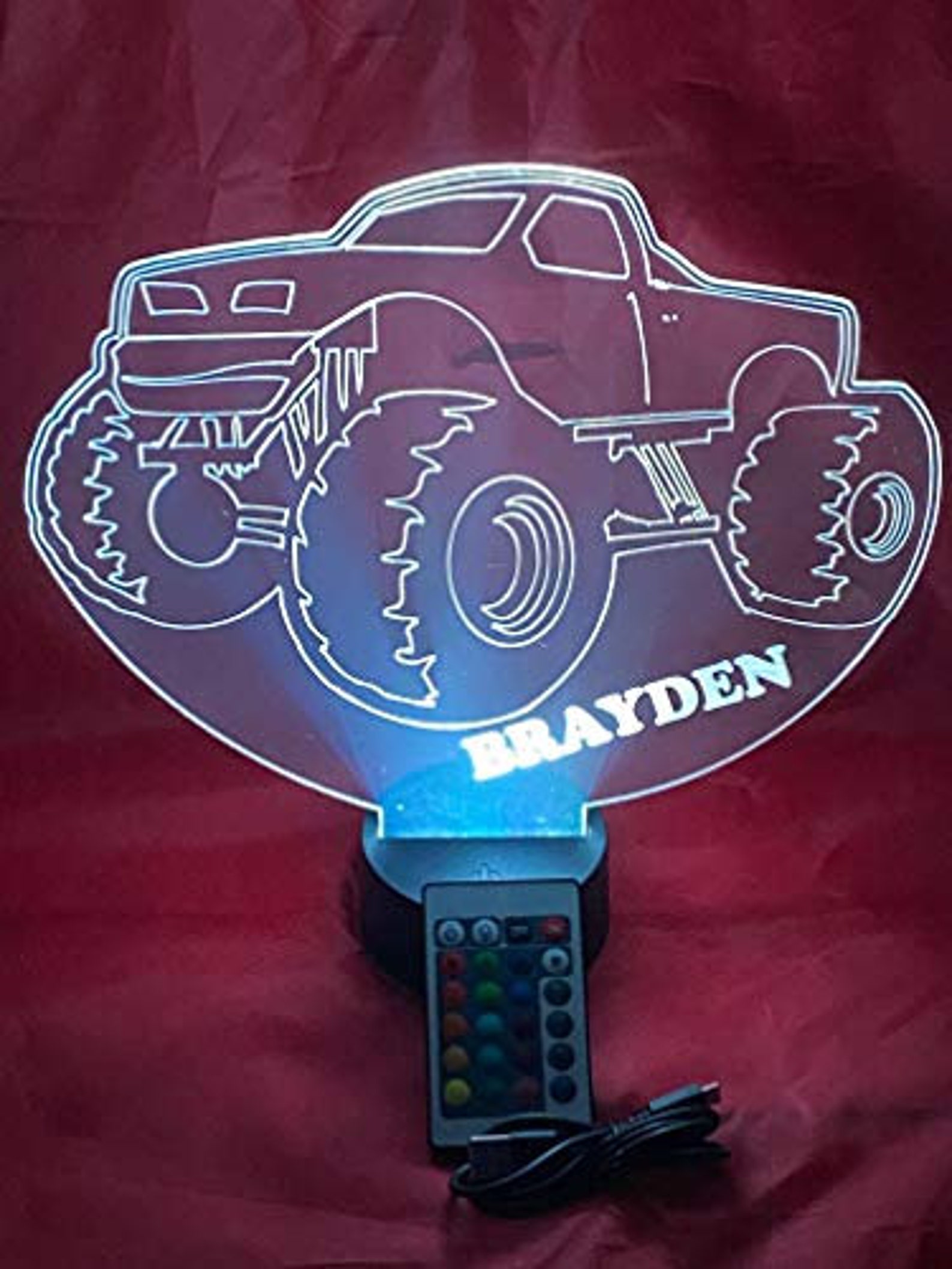 Monster Truck 4x4 Offroad Night Light Up Table Desk Lamp LED | Etsy