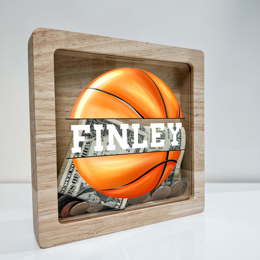 Personalized Savings Piggy Bank Money Box, Basketball Sports Team ...