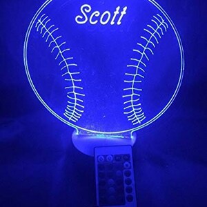 Softball Diamond Ball Sports Night Light up Table Desk Lamp LED ...