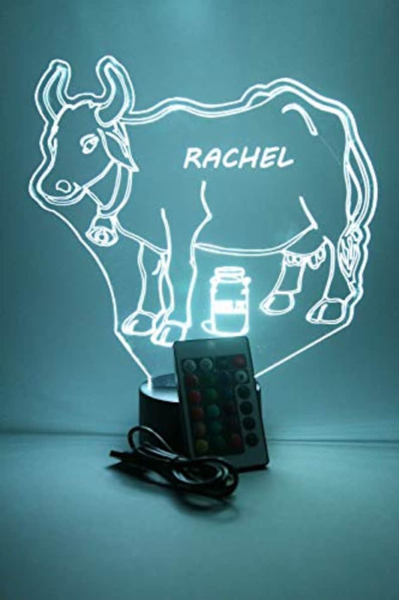 Cow Calf Bull Farm Animal Milk Night Light up LED Personalized - Etsy
