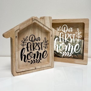 Our First Home House Warming Gift Personalized House Fund Bank, New ...