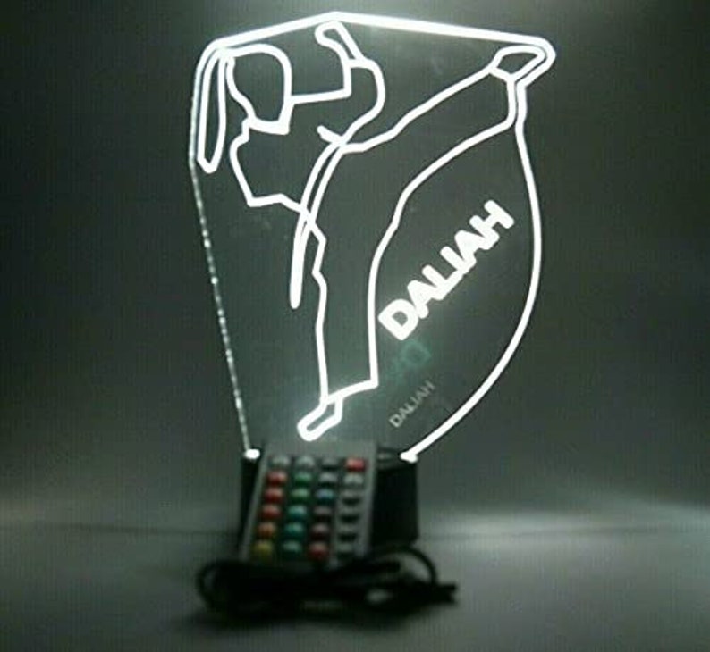 Female Girl Karate Martial Arts Kung-fu Night Light up Table Desk Lamp ...
