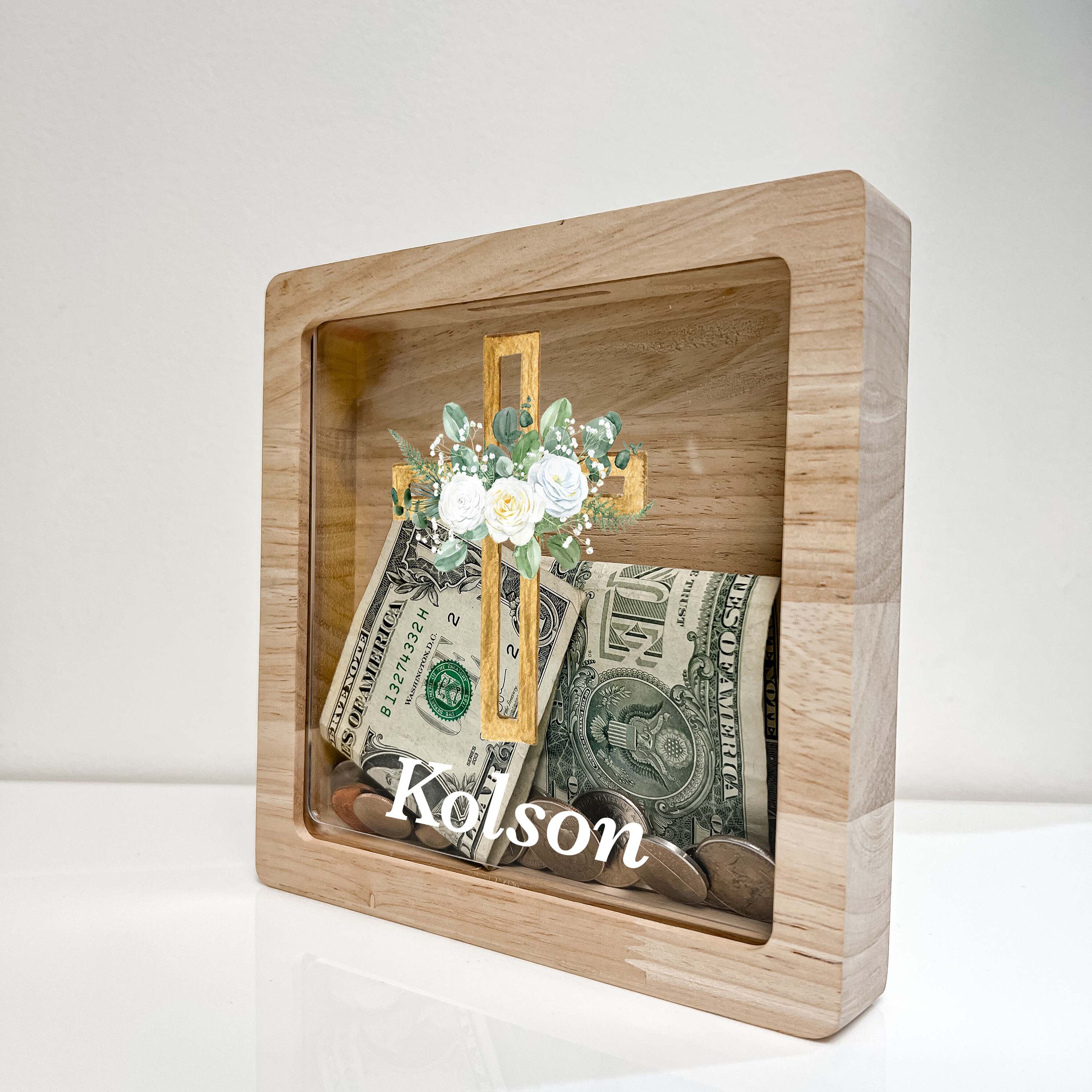 Personalized Baptism Money Box Savings Piggy Bank Coin Bank Nursery ...