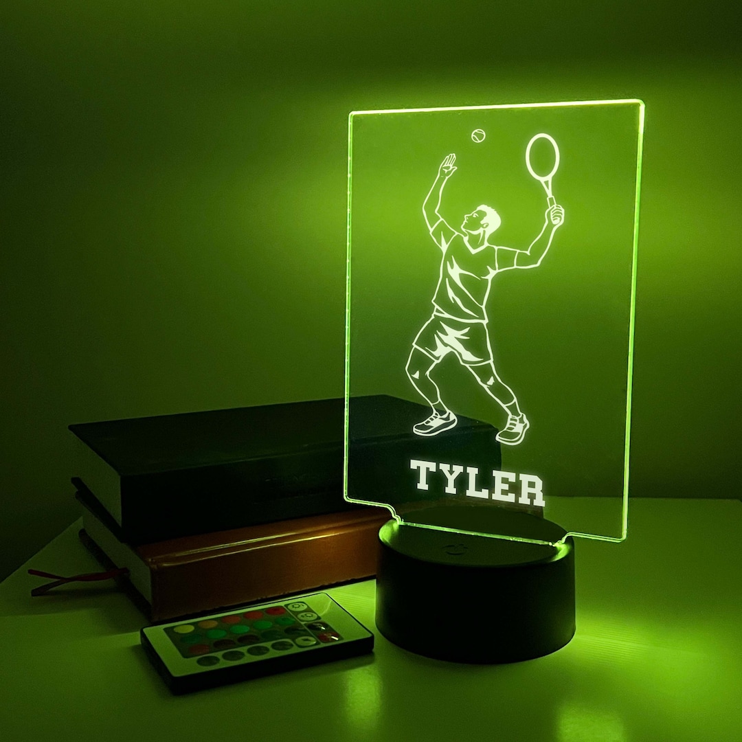 Tennis Player Fan Team Light Up, Personalized, 16 Colors LED Room ...