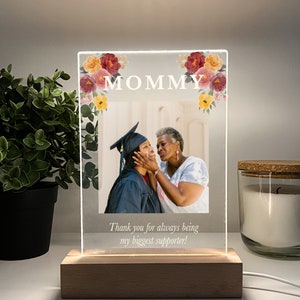 Custom Photo Picture LED Wood Stand Bright Flowers Sign Light up Lamp ...