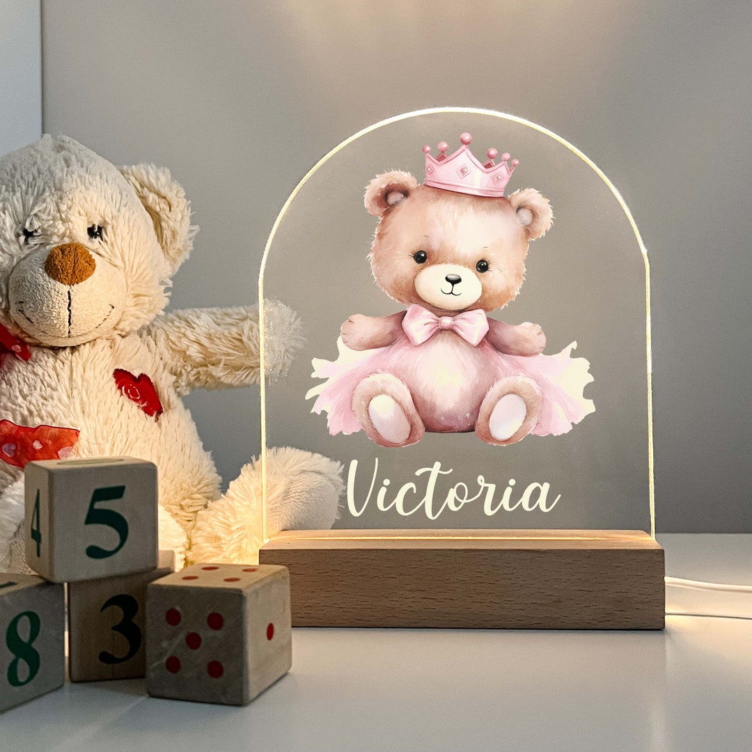 Princess Teddy Bear Girls Night Light Night Light for Kids Room ...