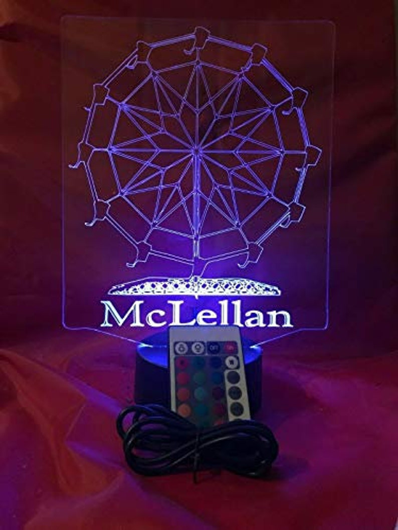 Ferris Wheel Night Light up Table Desk Lamp LED Personalized Free ...