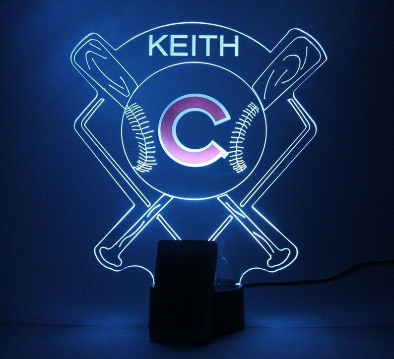 Chicago Cubs Night Light up Table Lamp Baseball Stadium Sports - Etsy