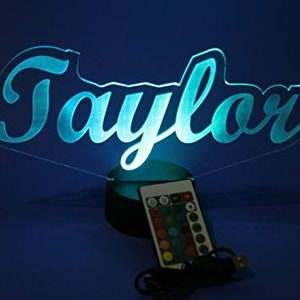 Script Cursive Custom Shape Any Name Made to Order Room Night Light up ...