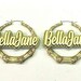 Gold Hoop Bamboo Earrings Name Plate Laser Cut Personalized - Etsy