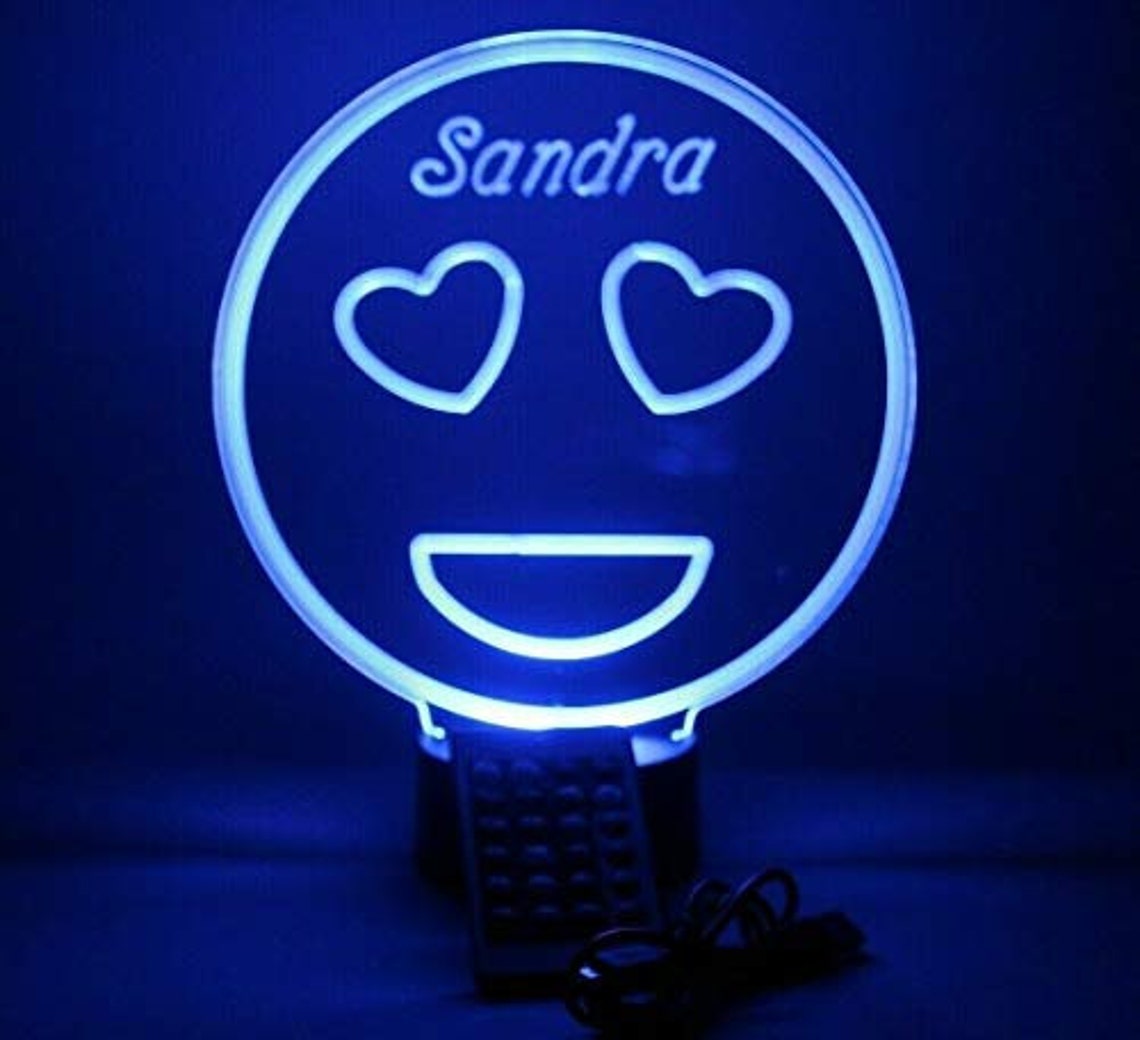 Emoji Emoticon Smiley Face Heart Night Light up Table Desk - Etsy