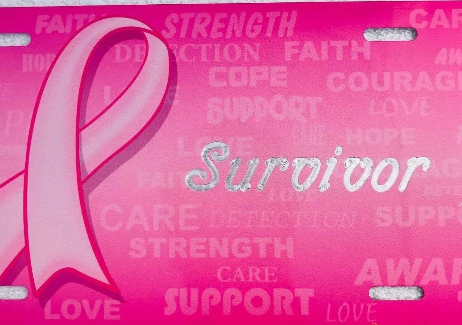 Pink Ribbon Personalized Custom License Vanity Plate Free - Etsy