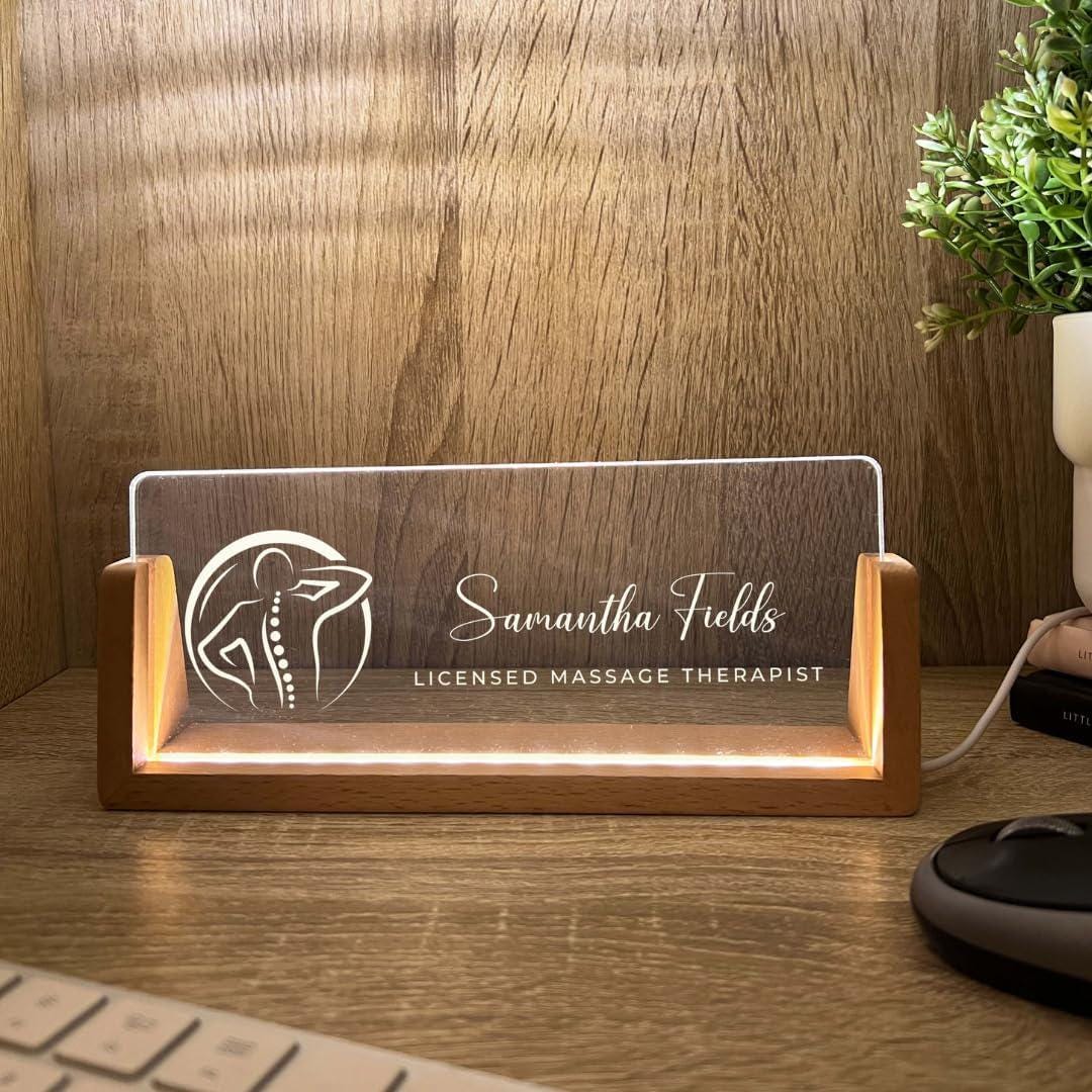 Personalized Name & Title Desk Plate Stand | Chiropractor Physician ...