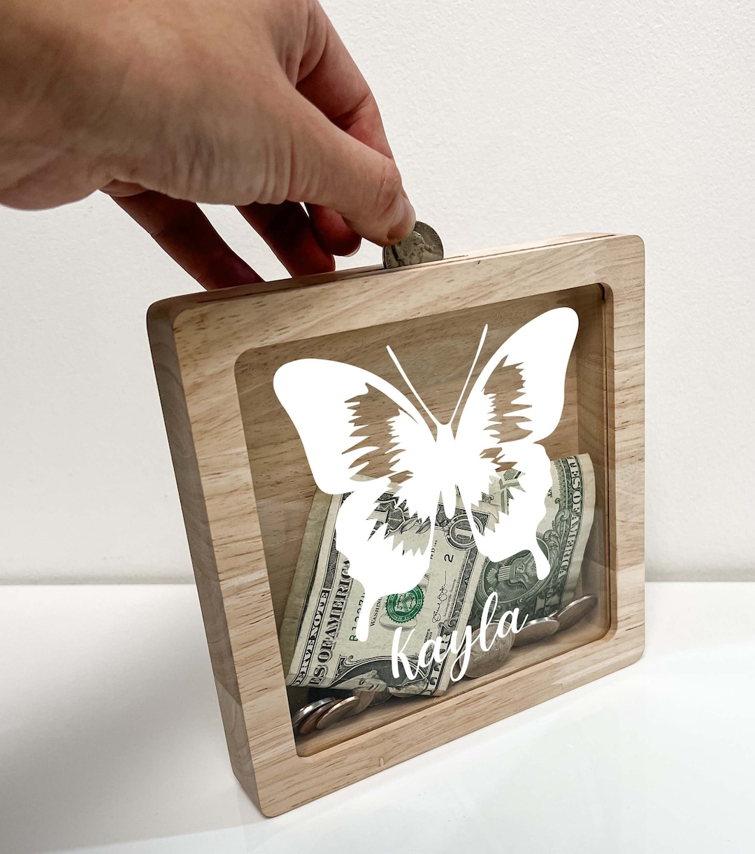Personalized Money Box Savings Piggy Bank Coin Butterfly Design With ...