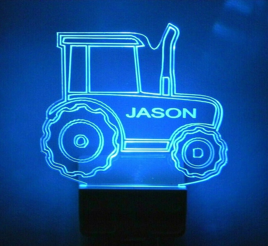 Tractor Night Light Multi Color Personalized LED Wall Plug-in Cool ...