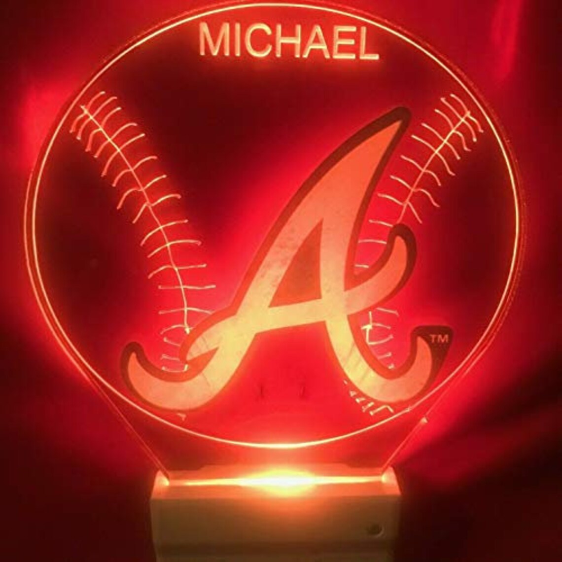 Atlanta Braves Sports Baseball Night Light Multi Color - Etsy