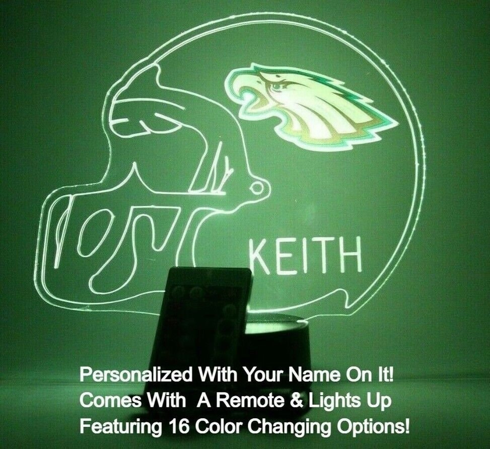 Philadelphia Eagles Night Light up Table Lamp Football Helmet - Etsy UK