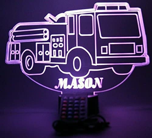 Fire Engine Truck Night Light up Firefighter Table Desk Lamp - Etsy