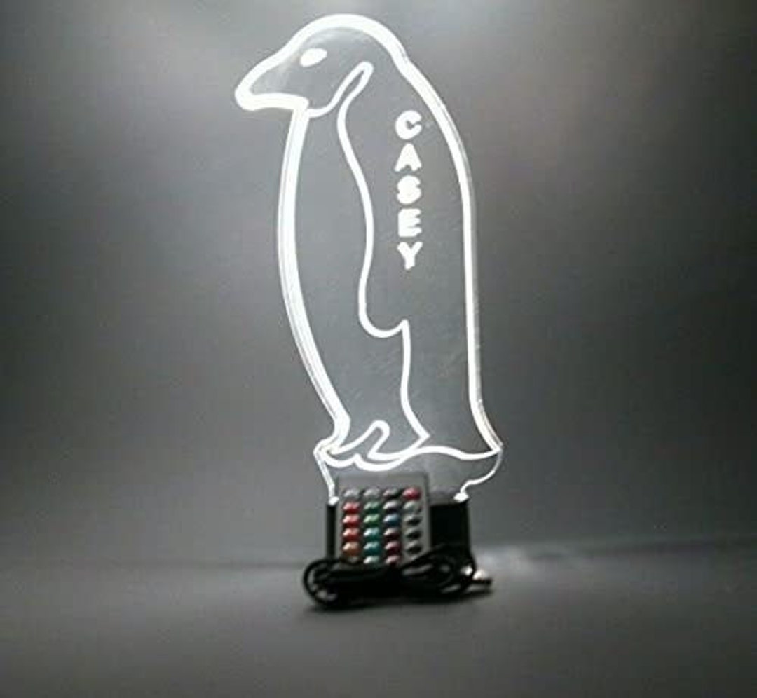 Penguin Aquatic Flightless Seabirds Night Light up Table Desk Lamp LED ...