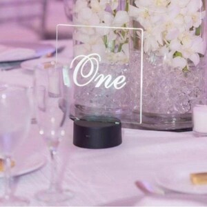 Custom Picture Light up LED Table Party Centerpiece Table Number ...