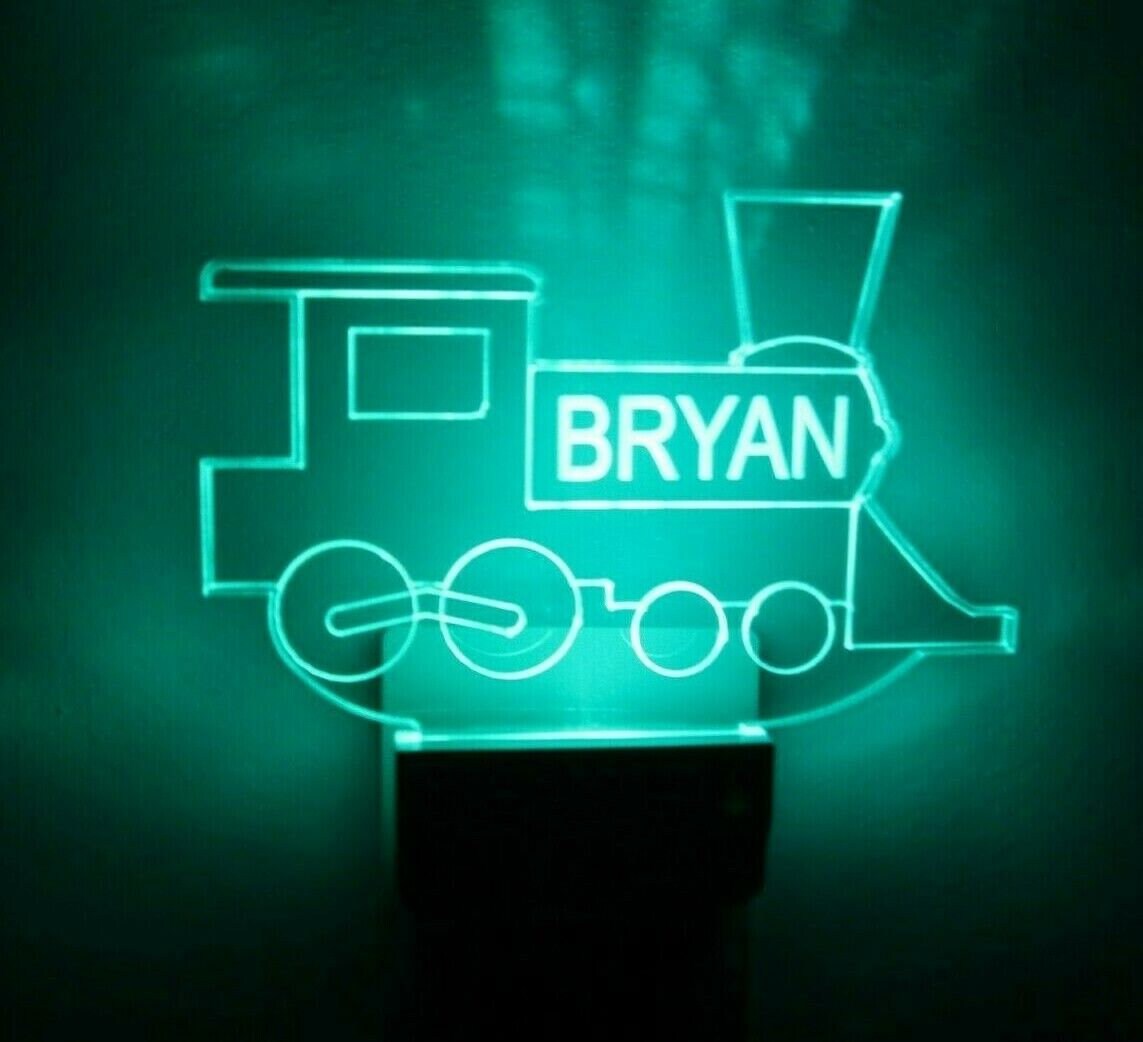 Train Night Light Multi Color Personalized LED Wall Plug-in - Etsy