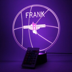 Houston Rockets Basketball Sports Night Light up Table Desk Lamp LED ...