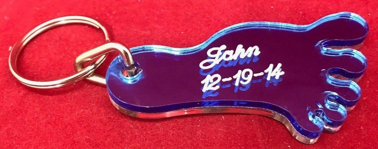 Baby Foot Cute Keychain Personalized Custom Name Free Engraved | Etsy