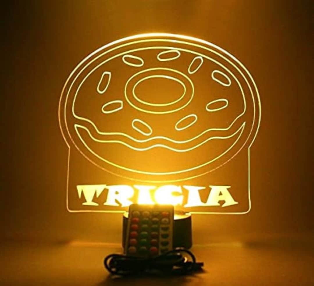 Donuts Baked Doughnut Night Light up Table Desk Lamp LED Personalized ...