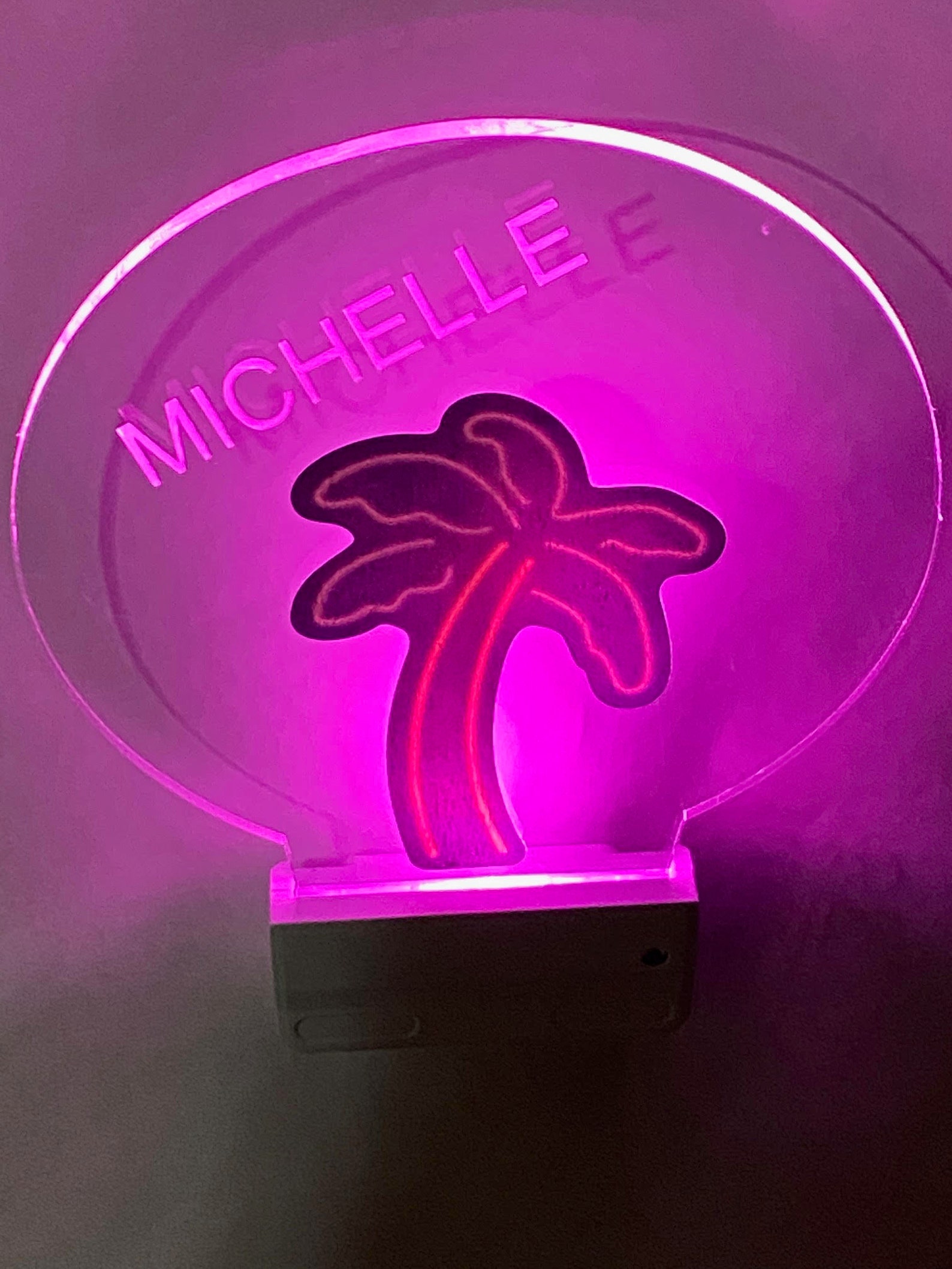 Palm Tree Night Light Multi Color Personalized LED Room Wall Plug-in ...