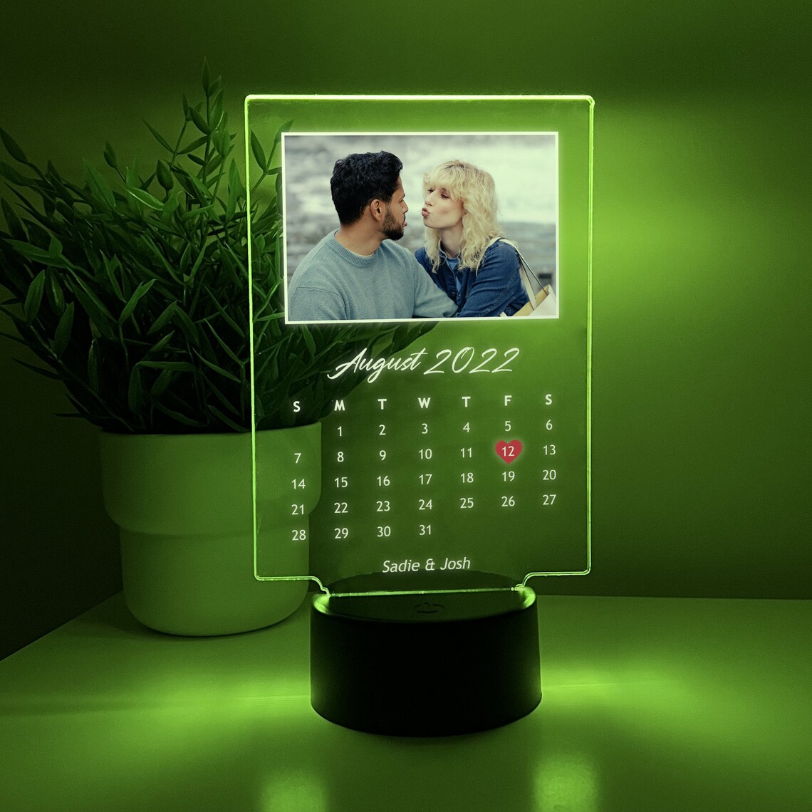Featuring Your Own Calendar Date & Month Personalized Custom LED Light ...