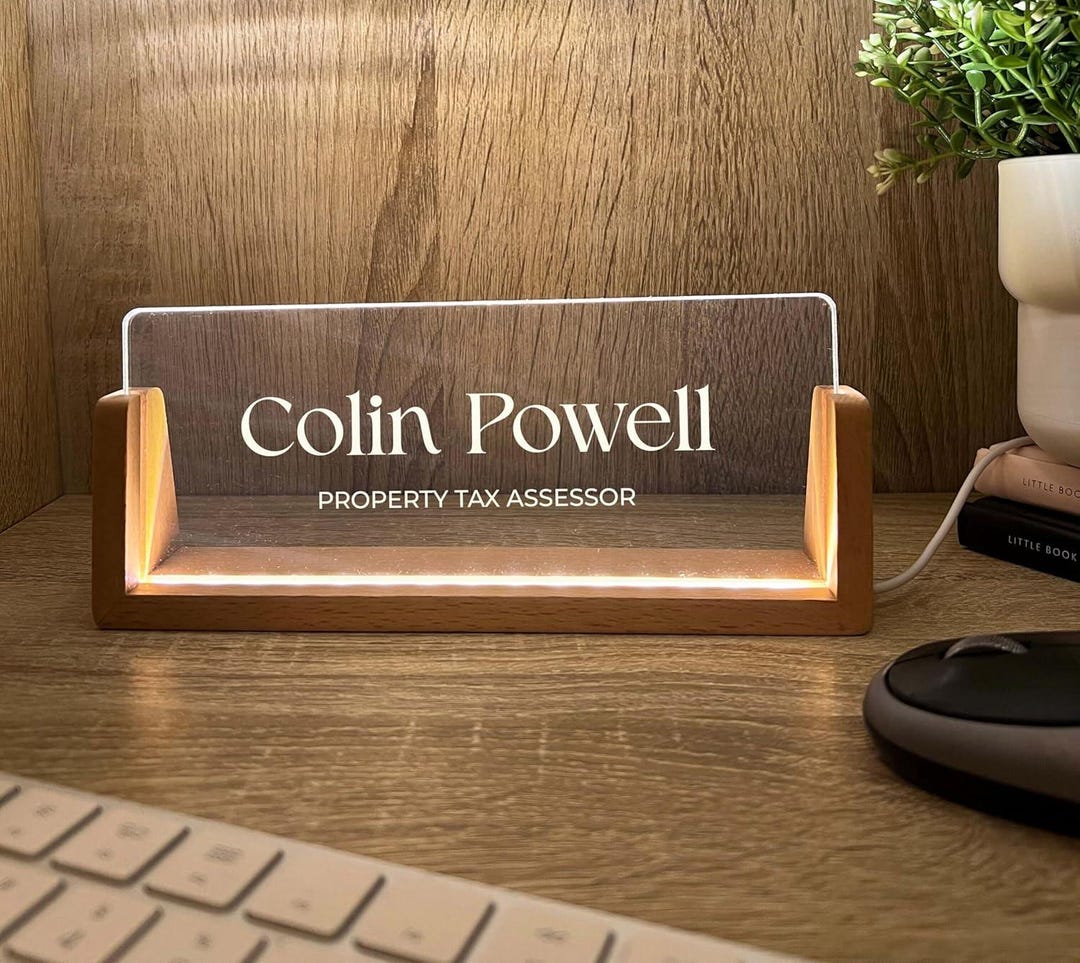 Personalized Name & Title Desk Plate Stand | Nameplate Sign ...